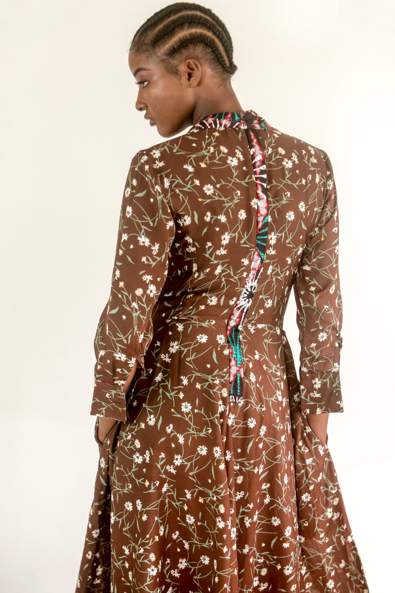 Cecil Dress Brown + Pink – Victoria Grace Online